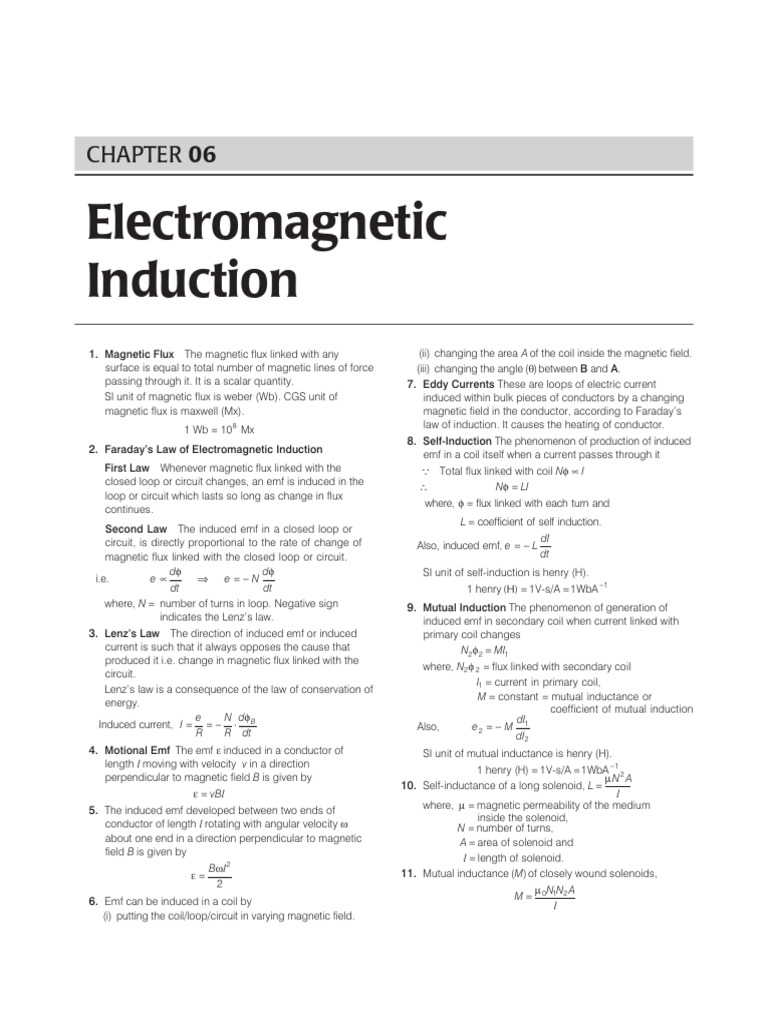 Electromagnetic Induction Guide | PDF | Electromagnetic Induction ...