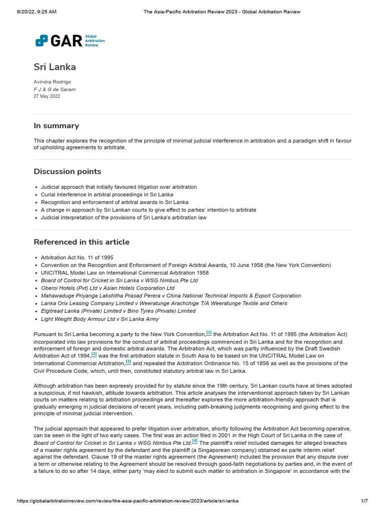 The Asia-Pacific Arbitration Review 2023 - Global Arbitration Review ...