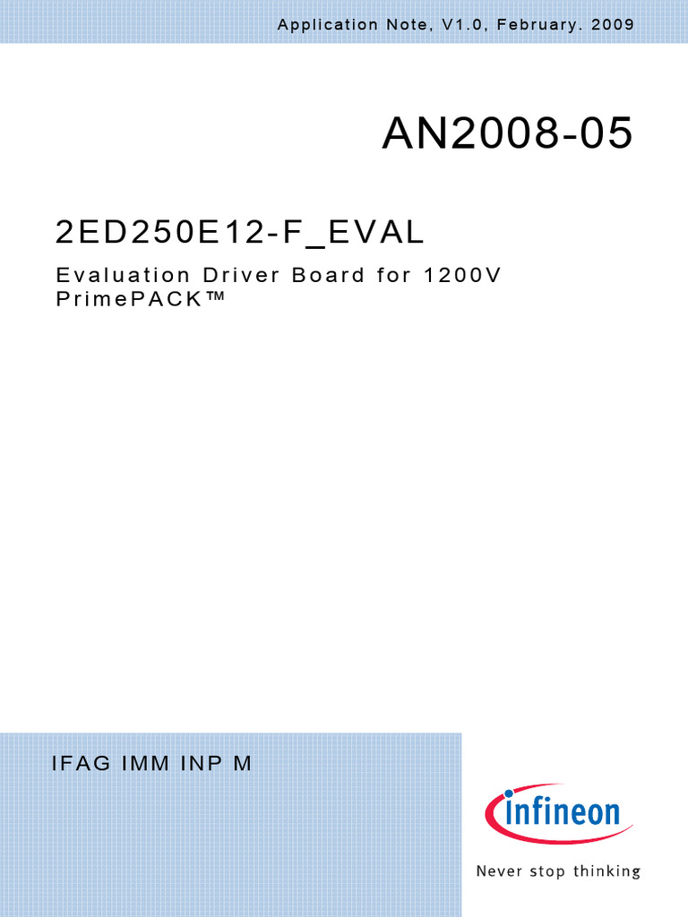 Infineon An2008 05 2ed250e12 F Eval Applicationnotes V01 00 En Pdf Power Supply