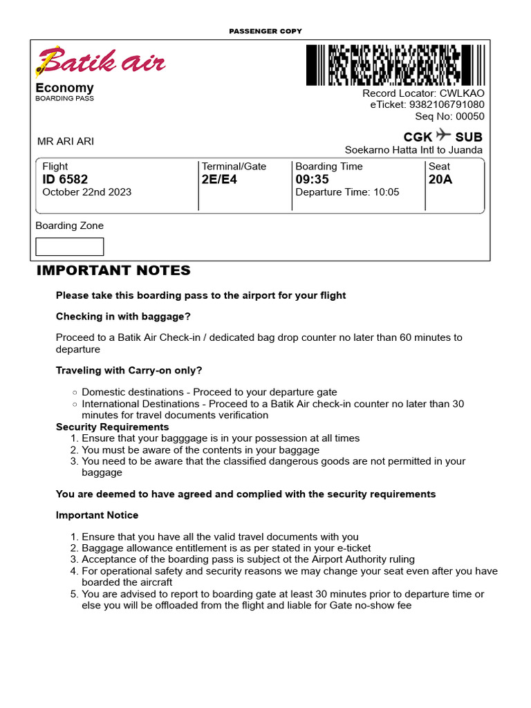 Confirmation - Check-In | PDF | Baggage | Airport