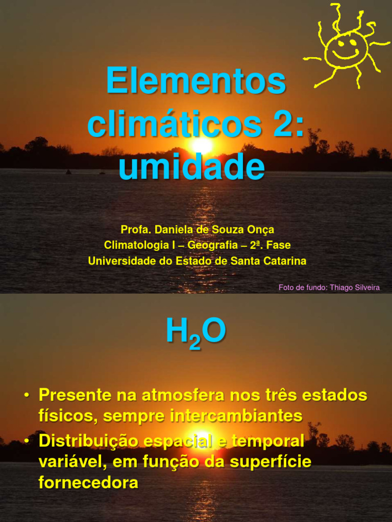 6 - Elementos Climáticos 2 - Umidade - Parte 1 | PDF | Nuvem | Umidade