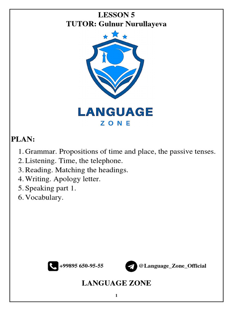 Lesson 5 | Download Free PDF | Puzzles | Linguistics