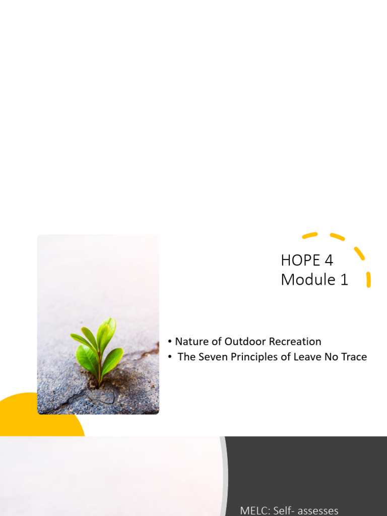 HOPE 4 Module 1 | Download Free PDF | Recreation | Outdoor Recreation