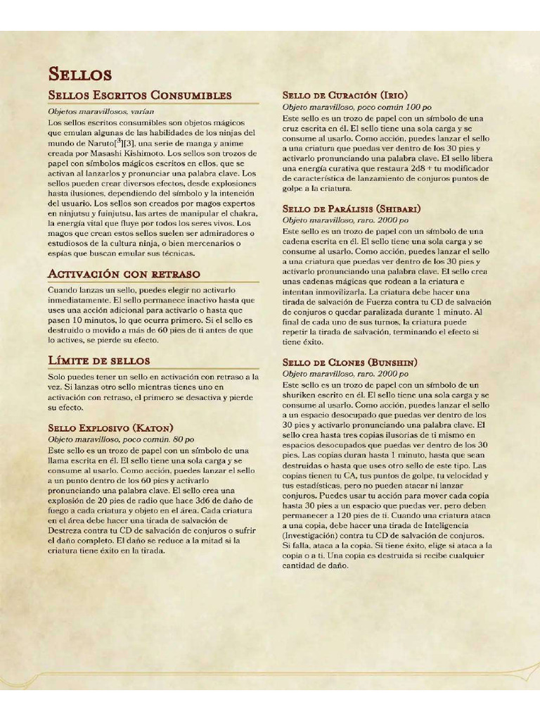 Objetos Magicos Sellos | PDF