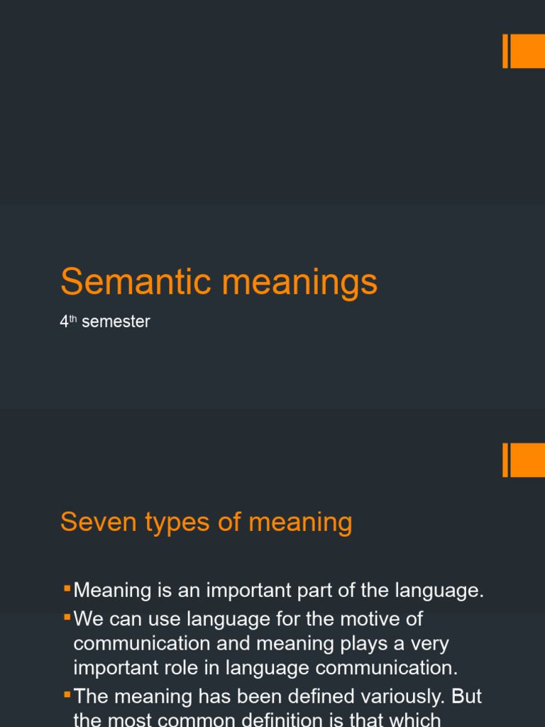 Semantic Meanings | Download Free PDF | Semantics | Word