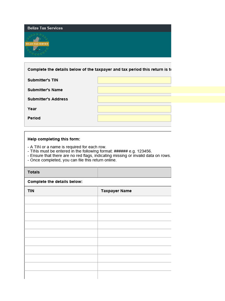 Belize - Master Template - PAYE - V1 | PDF