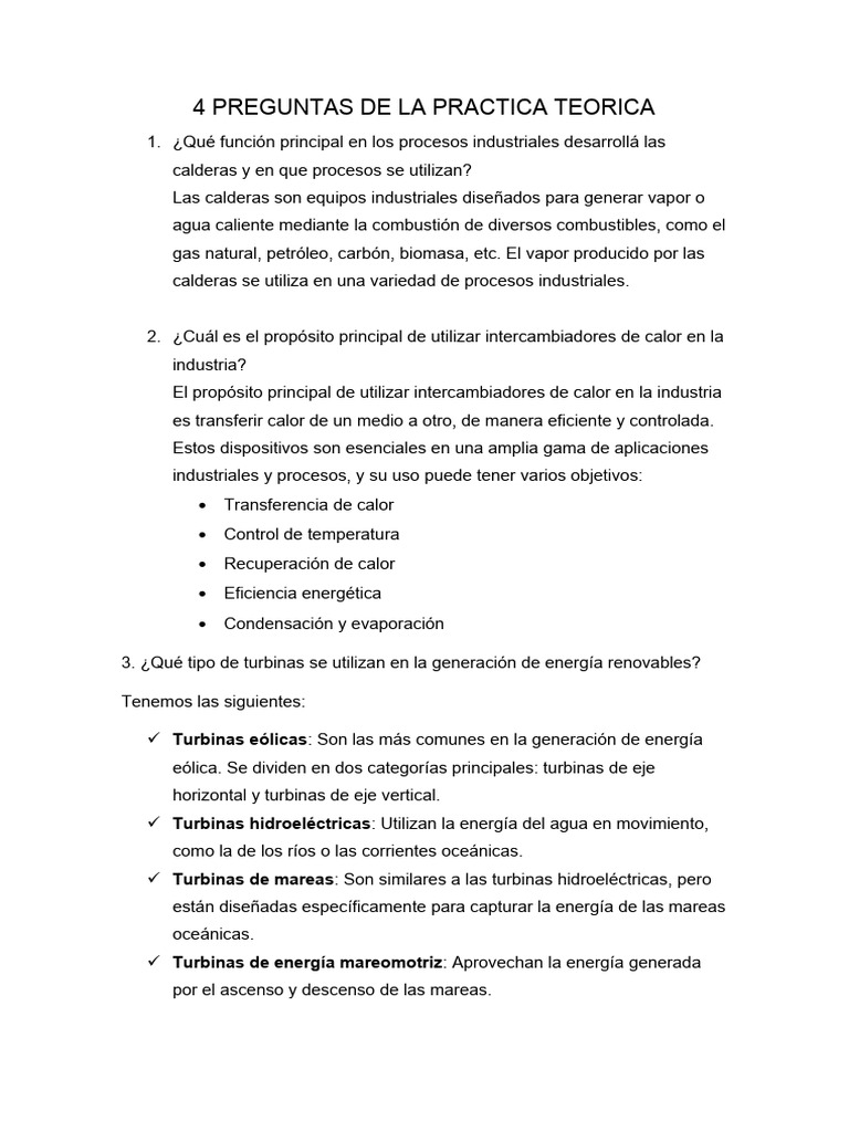 4 PREGUNTAS DE LA PRACTICA TEORICA.docx-TERMO-S4 | PDF | Bomba | Turbina
