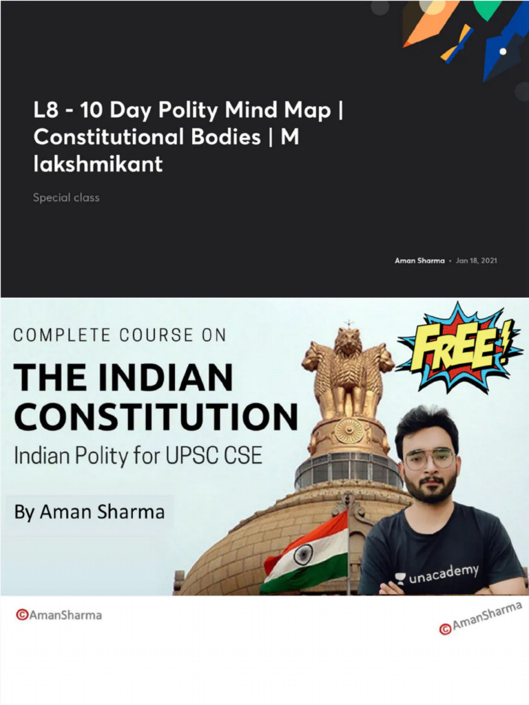 L8 10 Day Polity Mind Map Constitutional Bodies M Lakshmikant No Anno | PDF