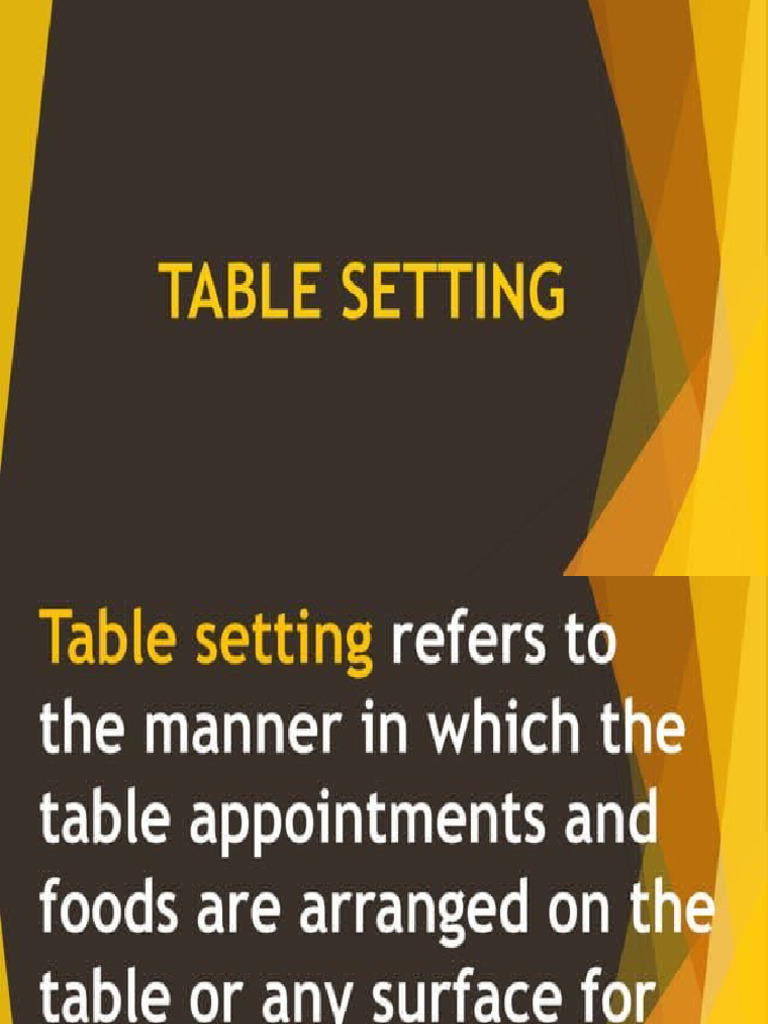 Table Setting | PDF