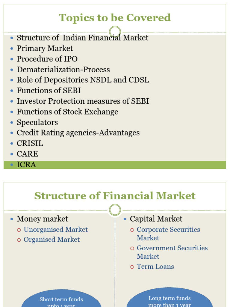 Overview of Indian Financial Market Structure | PDF | Securities ...
