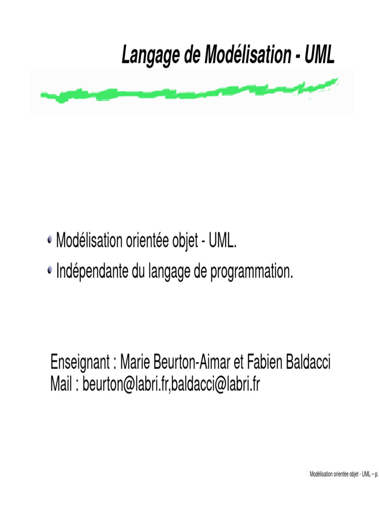 Modélisation UML en Programmation Orientée Objet | PDF | Programmation ...