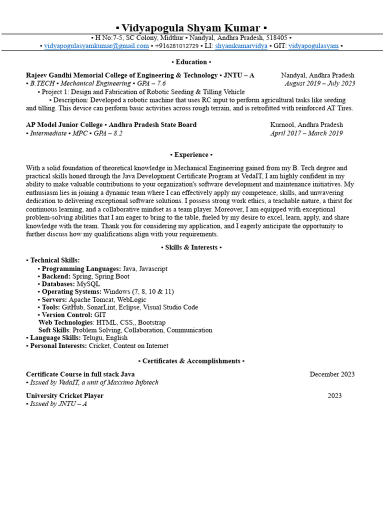 New CV | PDF | Engineering | Computing