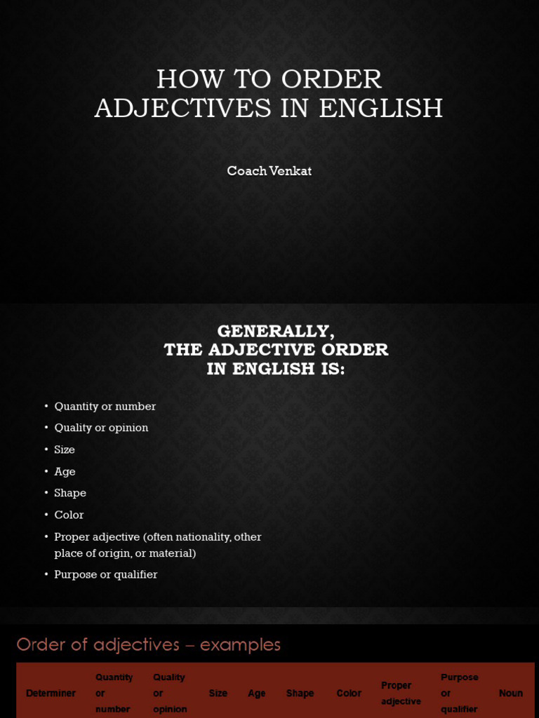 How_to_order_adjectives_in_English | PDF | Adjective | Linguistics