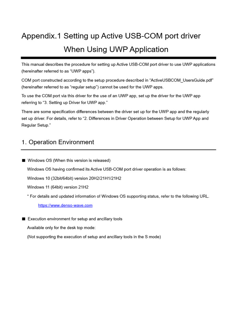 Appendix.1 UWP Setup Guide | PDF | Device Driver | Windows Registry