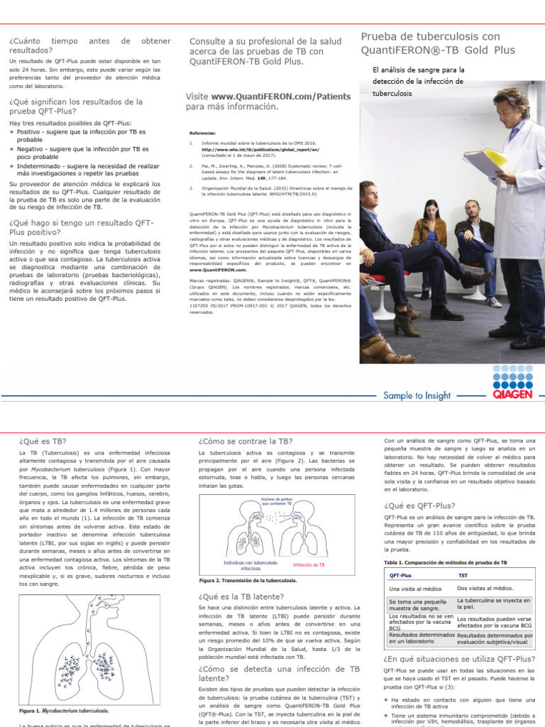QFT-Plus - Triptico ES | PDF | Tuberculosis | Infección