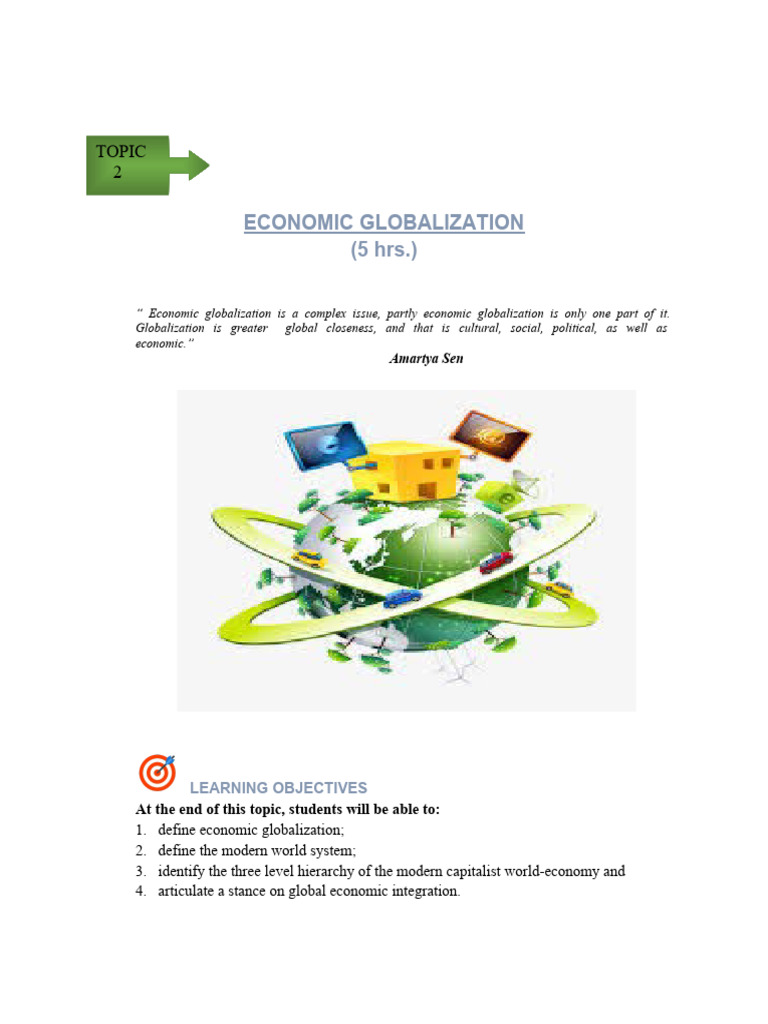 ECONOMIC GLOBALIZATION (Topic2) | PDF | World Systems Theory | Economies