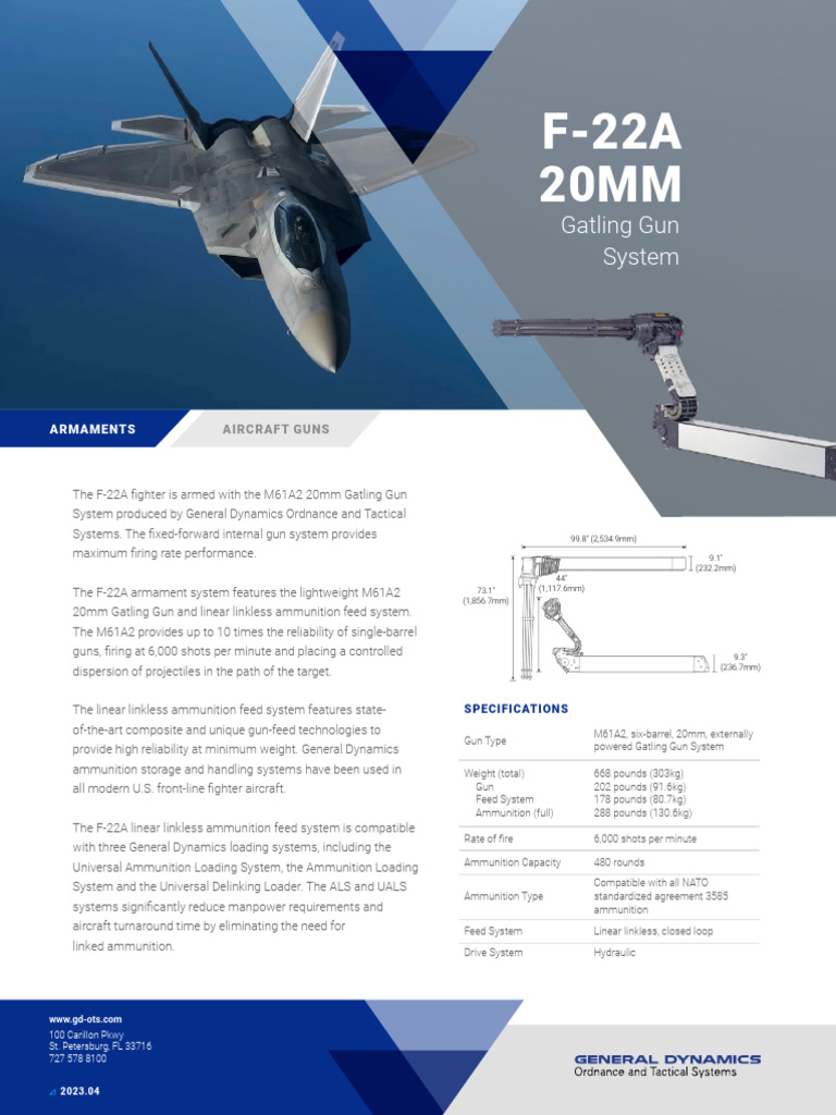 F-22A 20 MM Gatling Gun System | PDF | Ammunition | Flight