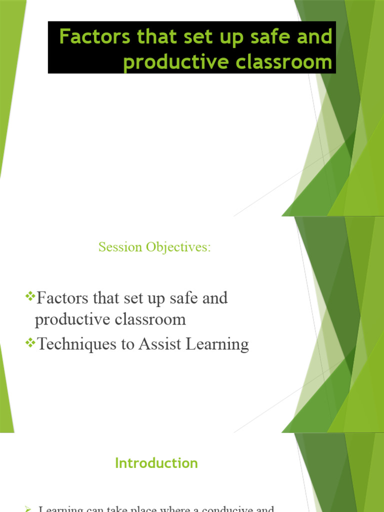 Factors That Set Up Safe and Productive Classroom | PDF | Classroom ...