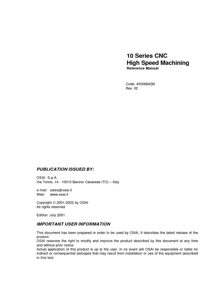 Osai 10 Cnc Reference Manual Pdf Numerical Control Cartesian Coordinate System 
