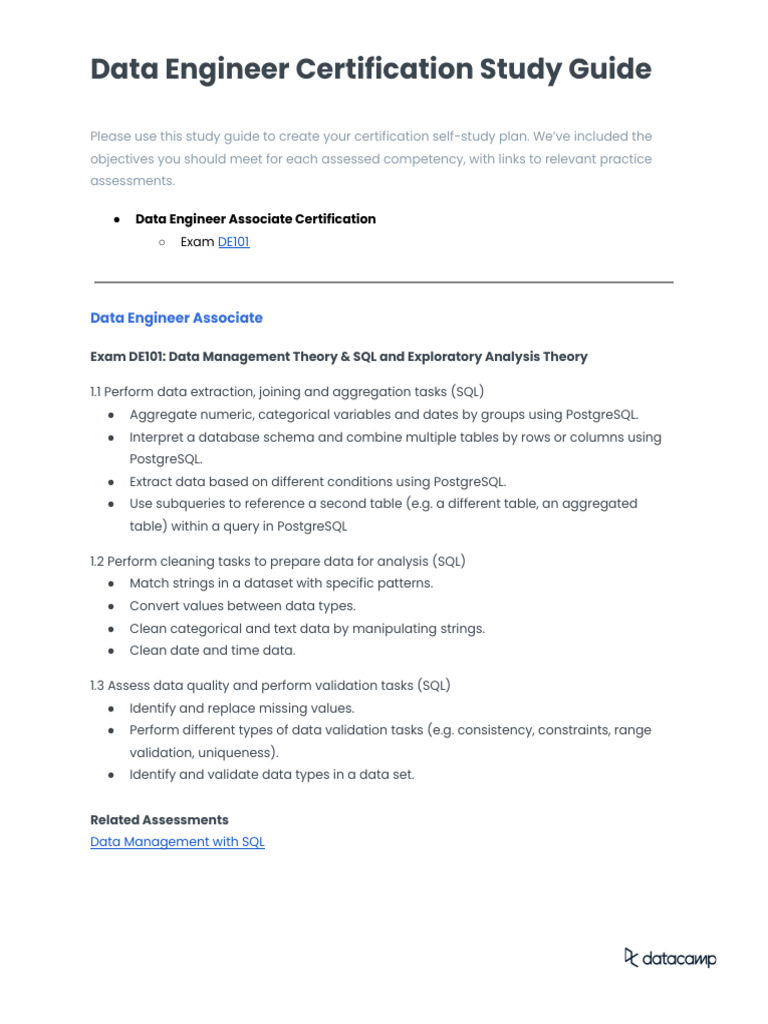 Data Engineer Exam Prep Guide | PDF | Databases | Data