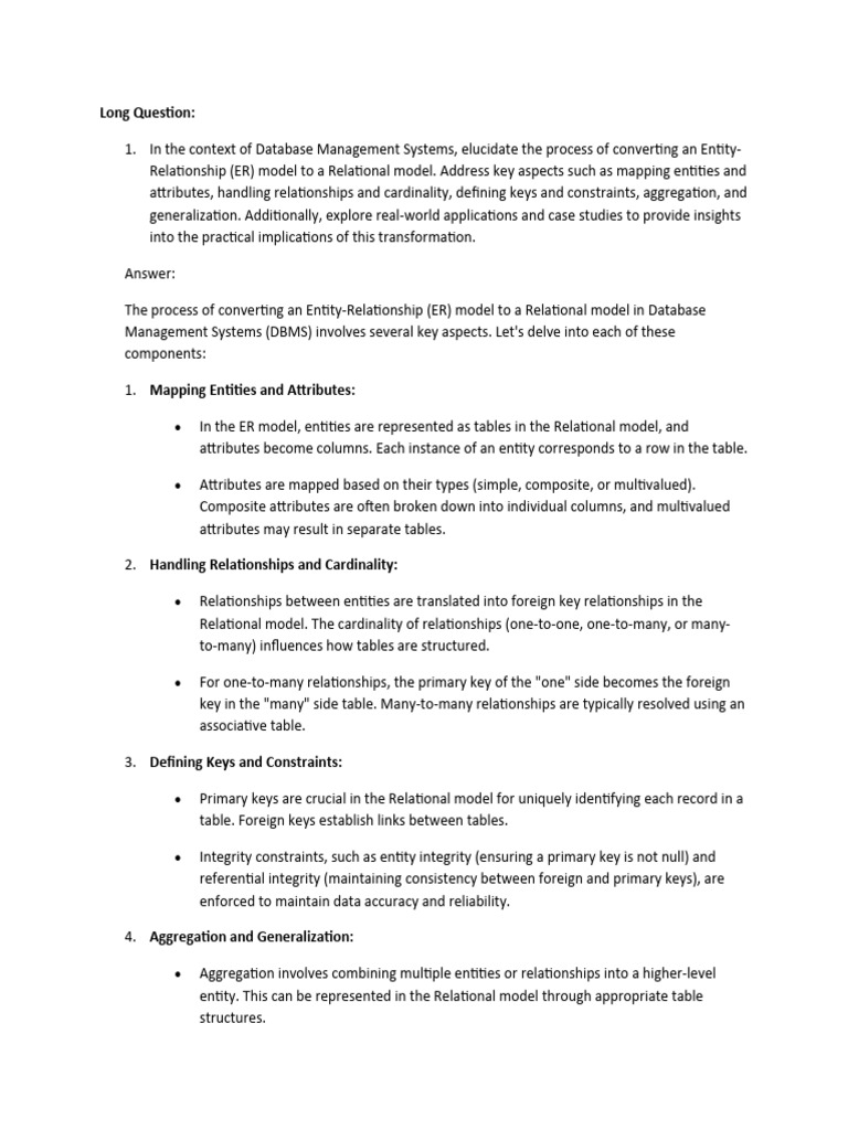 Dbms Question Download Free Pdf Relational Database Relational Model 5050
