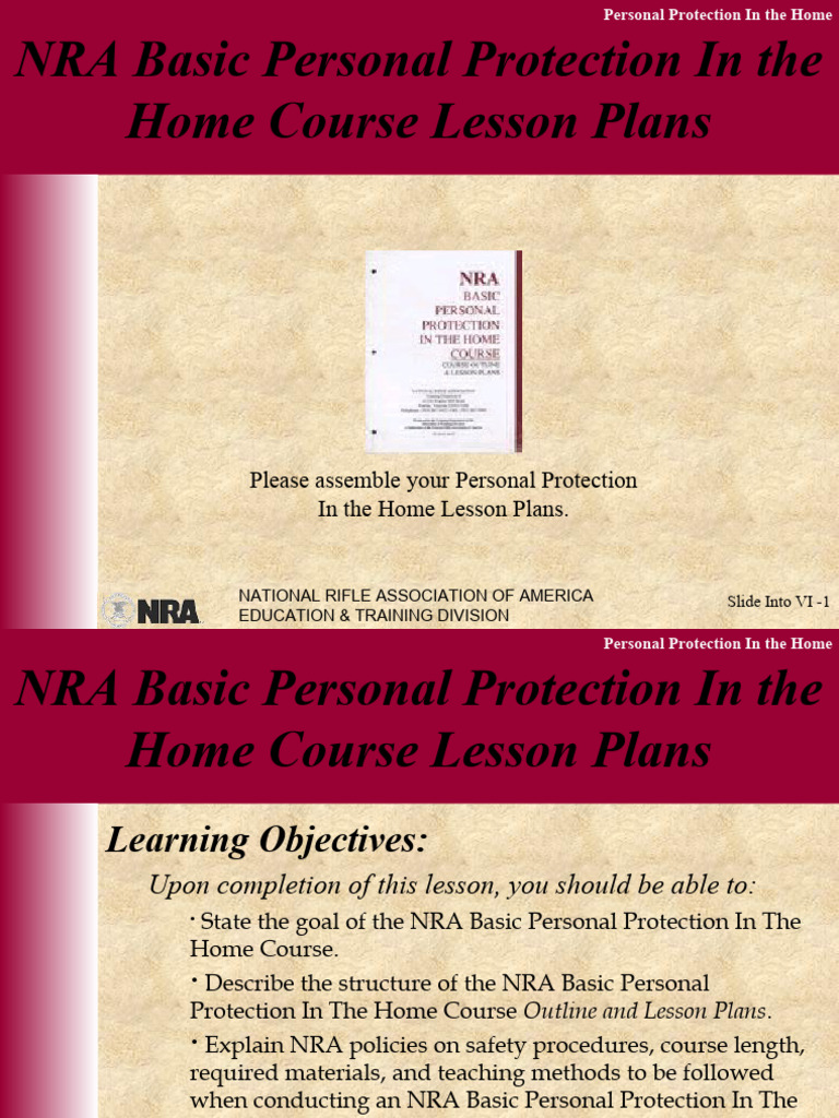 NRA Personal Protection Course Overview | PDF | Lesson Plan | National ...