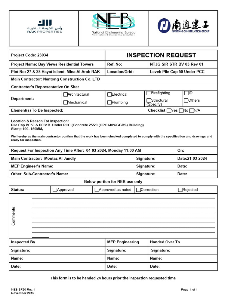 NTJG SIR STR BV 01 Rev 0 | PDF