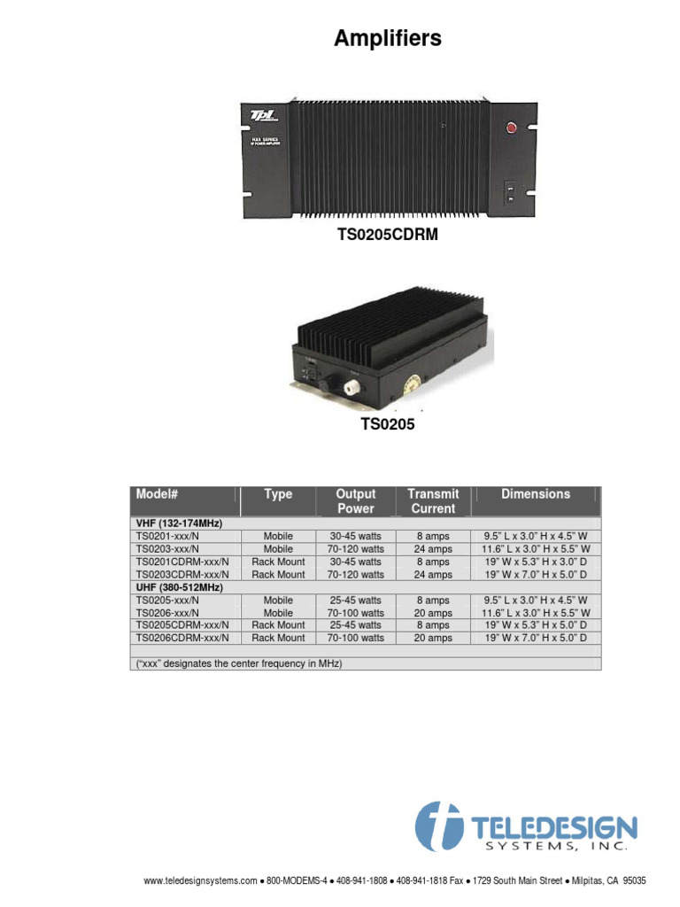 Amplifier Specifications Overview | PDF | Technology & Engineering