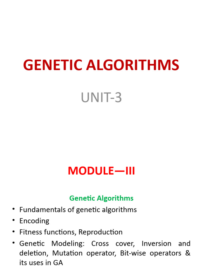 Genetic Algorithms | PDF | Genetic Algorithm | Natural Selection Genetic Algorithms | PDF | Genetic Algorithm | Natural Selection