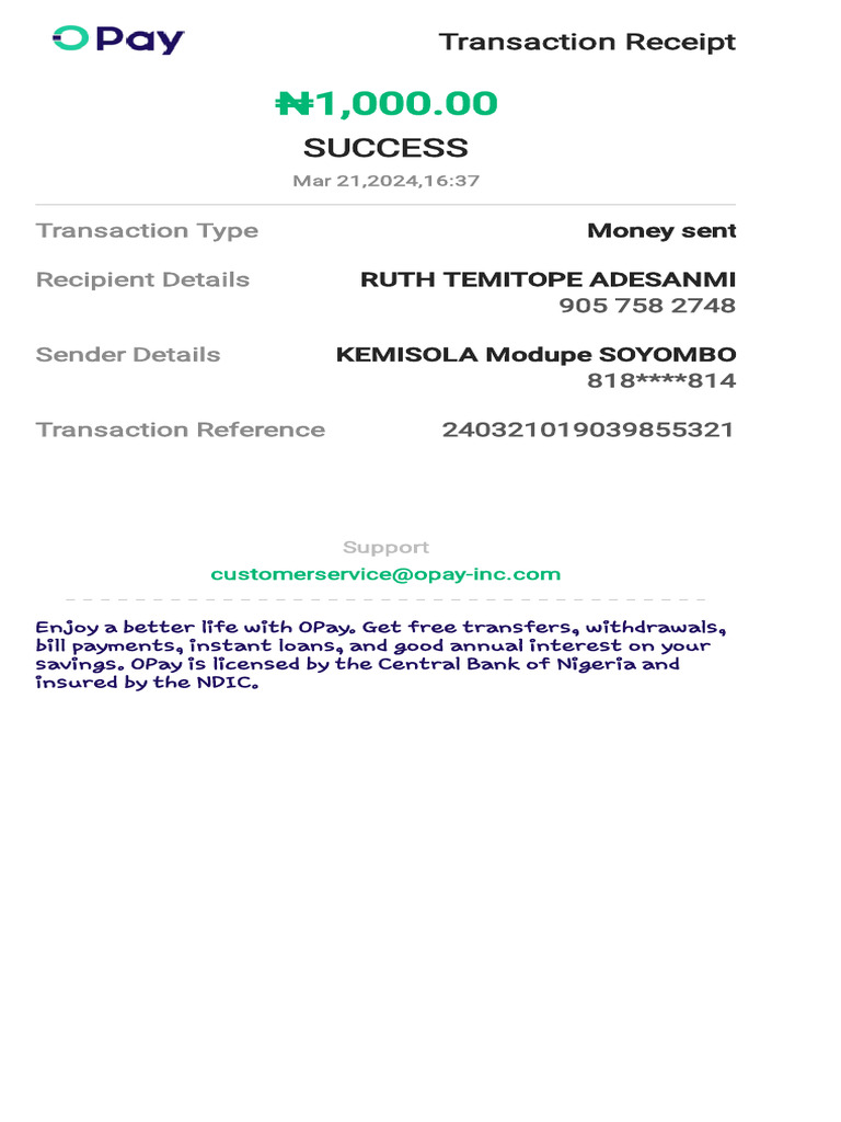 Transaction Receipt-240321019039855321 | PDF | Finance & Money Management