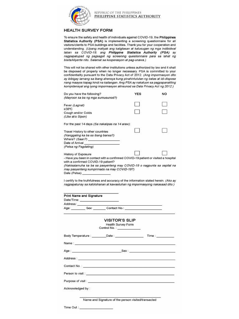 Psa Health Declaration | PDF