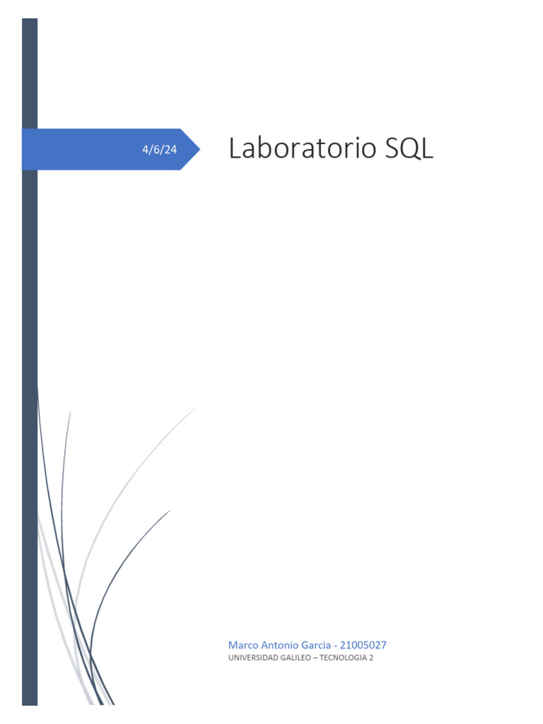 Laboratorio SQL MarcoGarcia 21005027 | PDF | SQL | Bases de datos