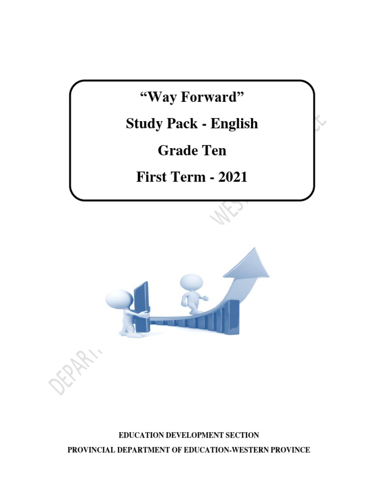 English - Grade 10 - Way Forward Study Pack - 33 Pages - Western Province - 2021 | PDF ...
