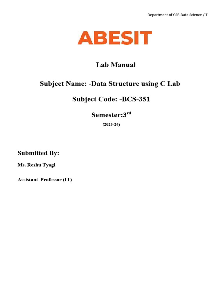 Data Stucture - Lab | PDF | Queue (Abstract Data Type) | Computer Science