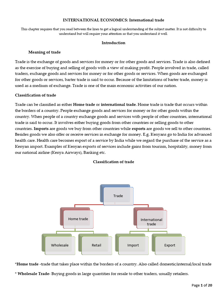 International Trade | PDF | Balance Of Payments | Terms Of Trade