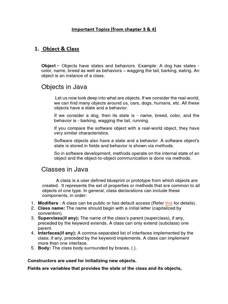 Java Econtent Pdf Inheritance Object Oriented Programming Constructor Object Oriented
