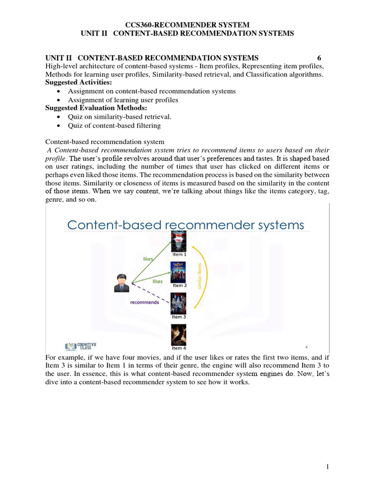 Unit Ii Content-Based Recommendation Systems | PDF | Support Vector ...