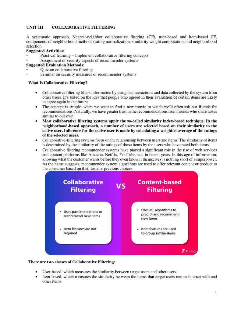 Understanding Collaborative Filtering | PDF | Computing | Information ...