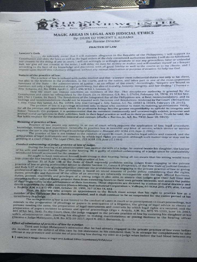 Magic Notes Legal Ethics | PDF