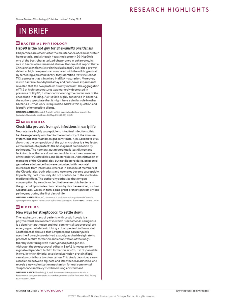 Bacterial Physiology A Pdf Streptococcus Biofilm