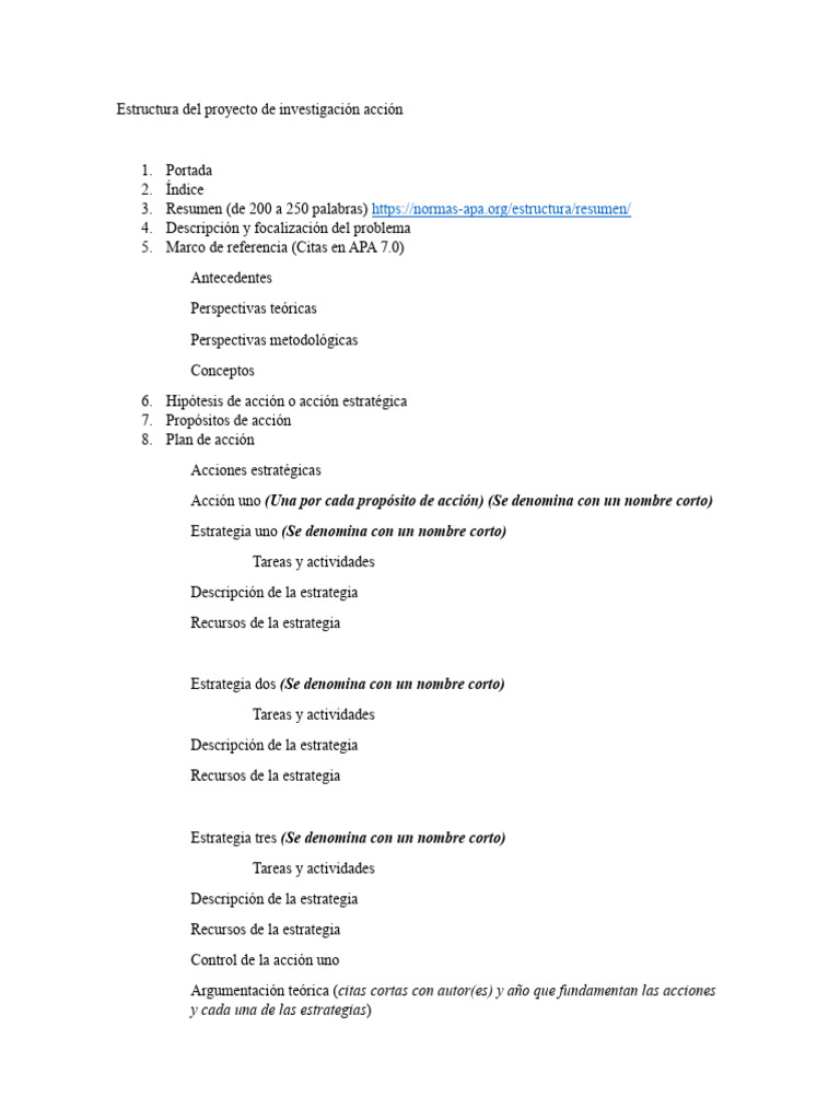 Estructura Del Proyecto de Investigación Acción Guía 23-24 IPP MMHV 8o ...