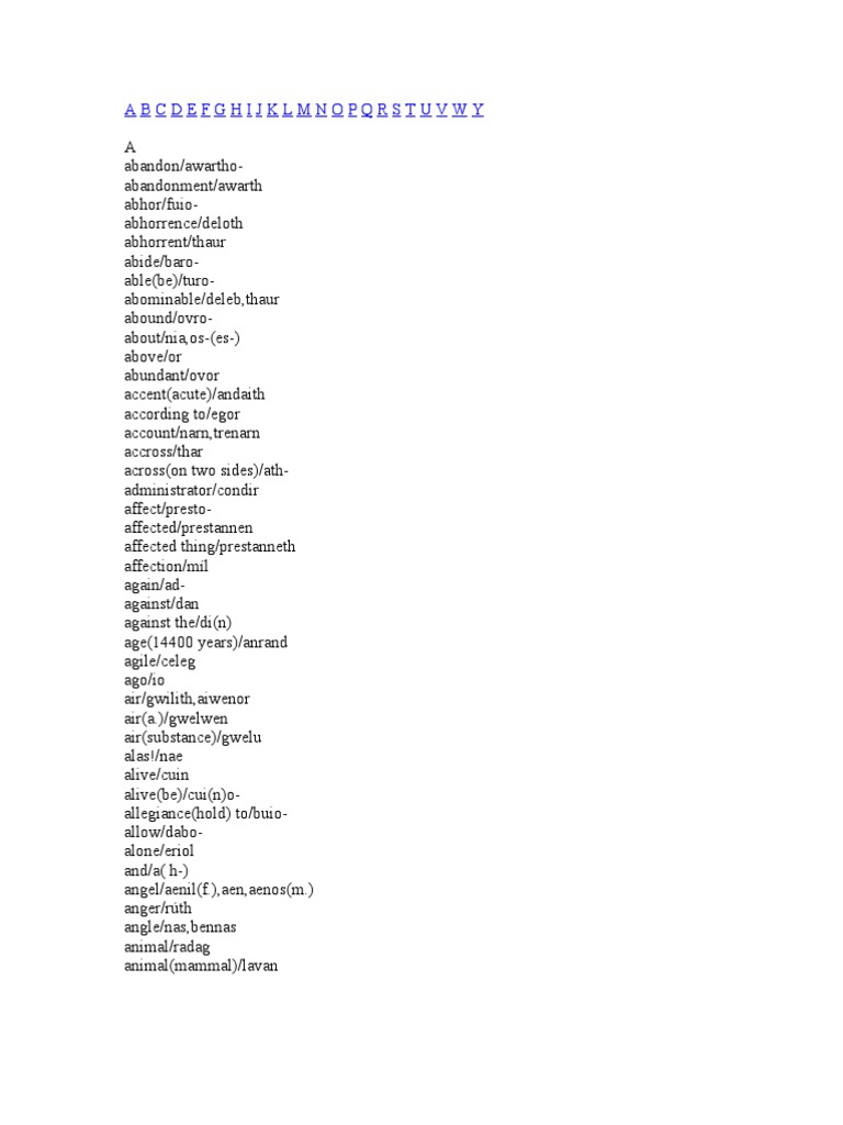 Sindarin | PDF | Nature