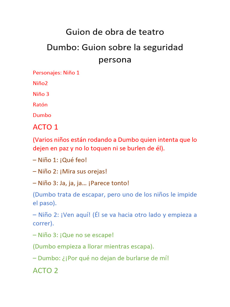 Guion de Obra de Teatro | PDF