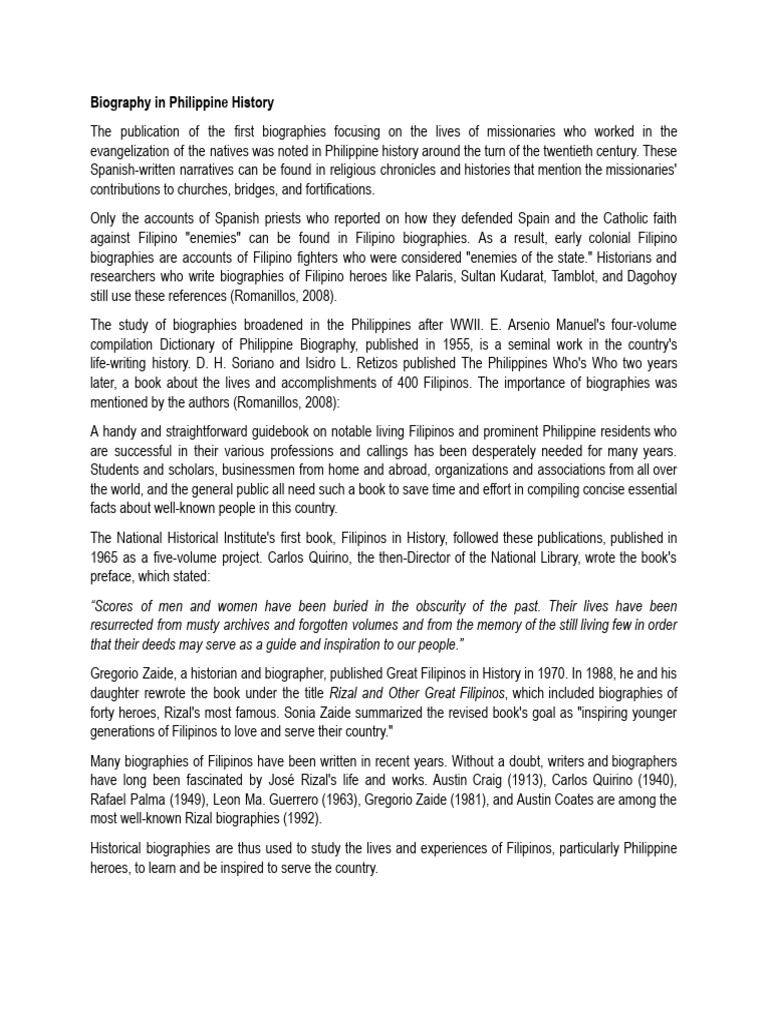 Philippine Biographies and National History | PDF | Philippines
