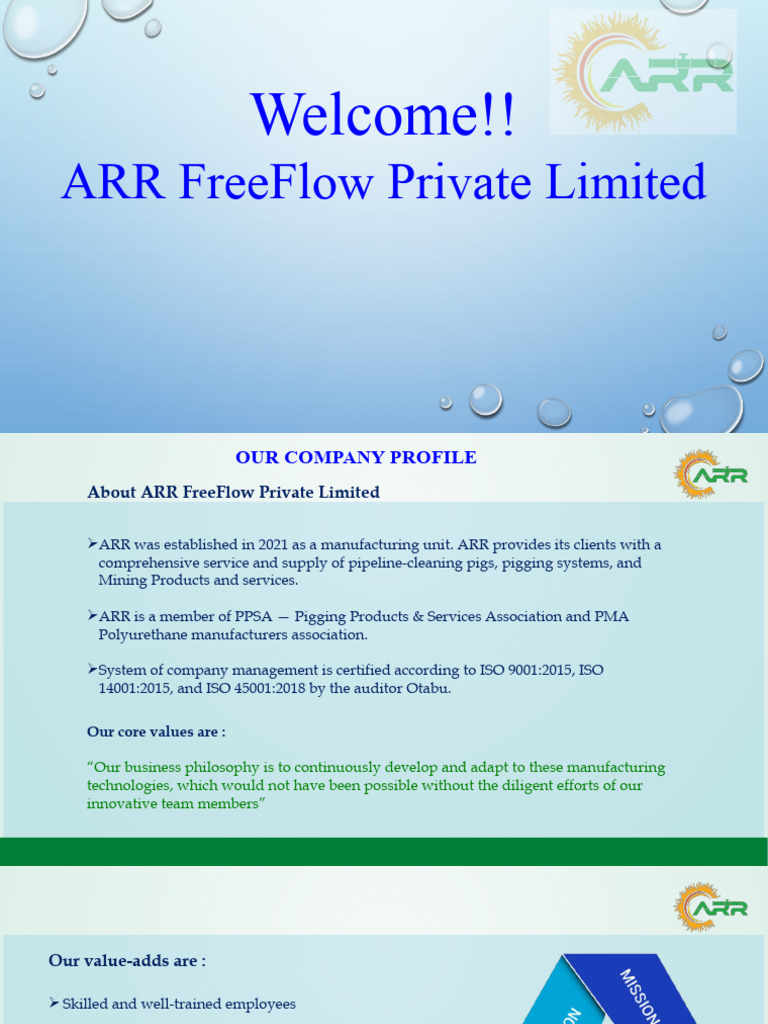 ARR FreeFlow Presentation | PDF | Polyurethane | Materials