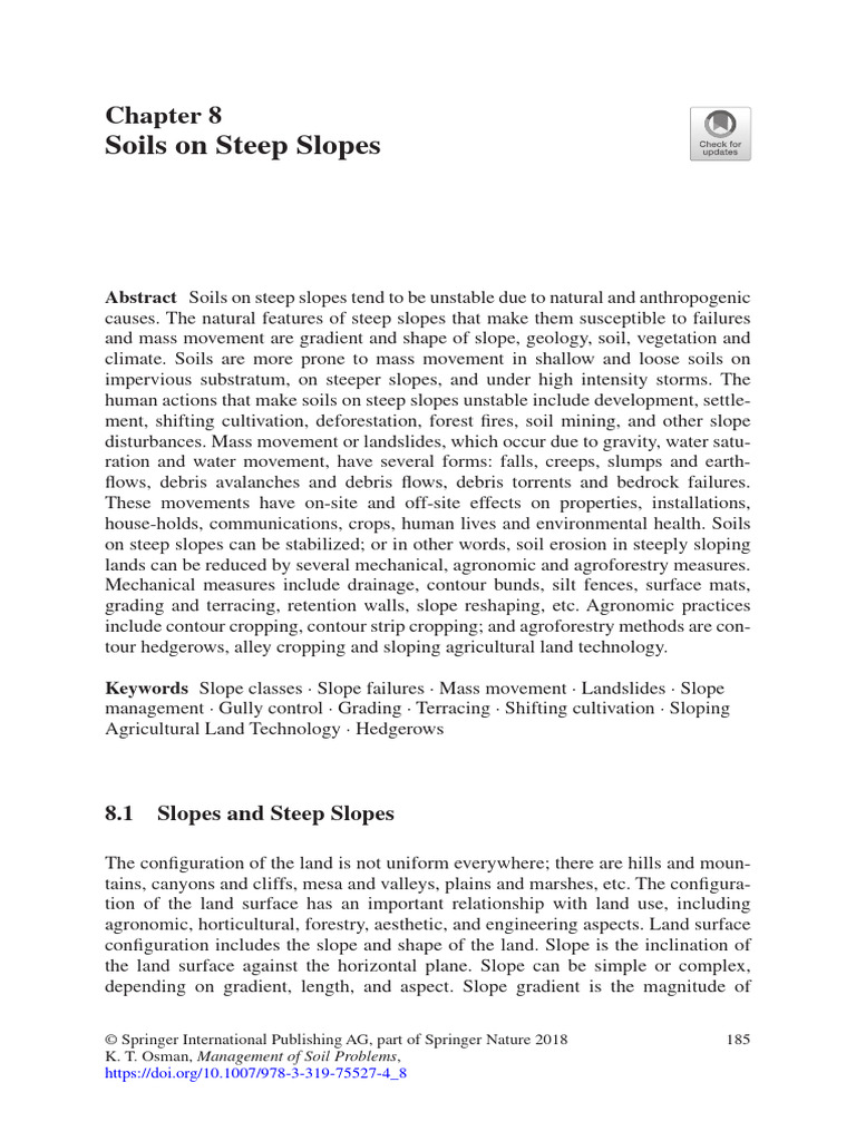 Soils On Steep Slopes | PDF | Landslide | Erosion