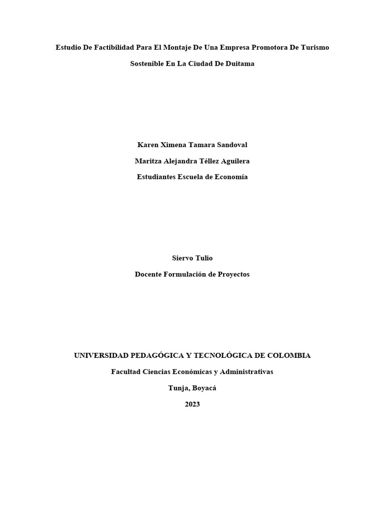 Proyecto Turismo Pdf Turismo Sustentabilidad