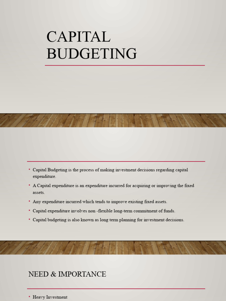 Capital Budgeting | PDF | Finance & Money Management | Law