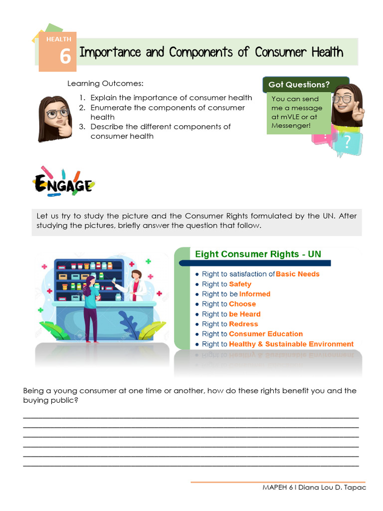 MAPEH 6 Importance of Consumer Health | PDF | Health Care | Health ...