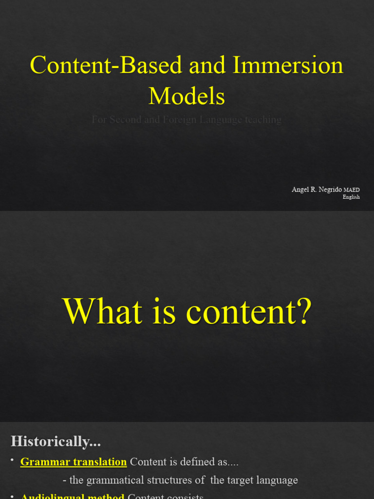 Content-Based Instruction Models Explained | PDF | Second Language ...